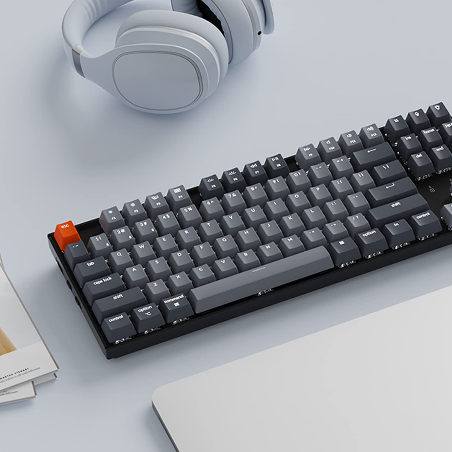 Keychron K8 TKL Gaming Mechanical Keyboard Wireless/Wired, 87 Keys Compact RGB Backlit Illuminated Keyboard, Gateron G Pro Brown Switch Office Computer Keyboard for Windows Mac PC Gamer
