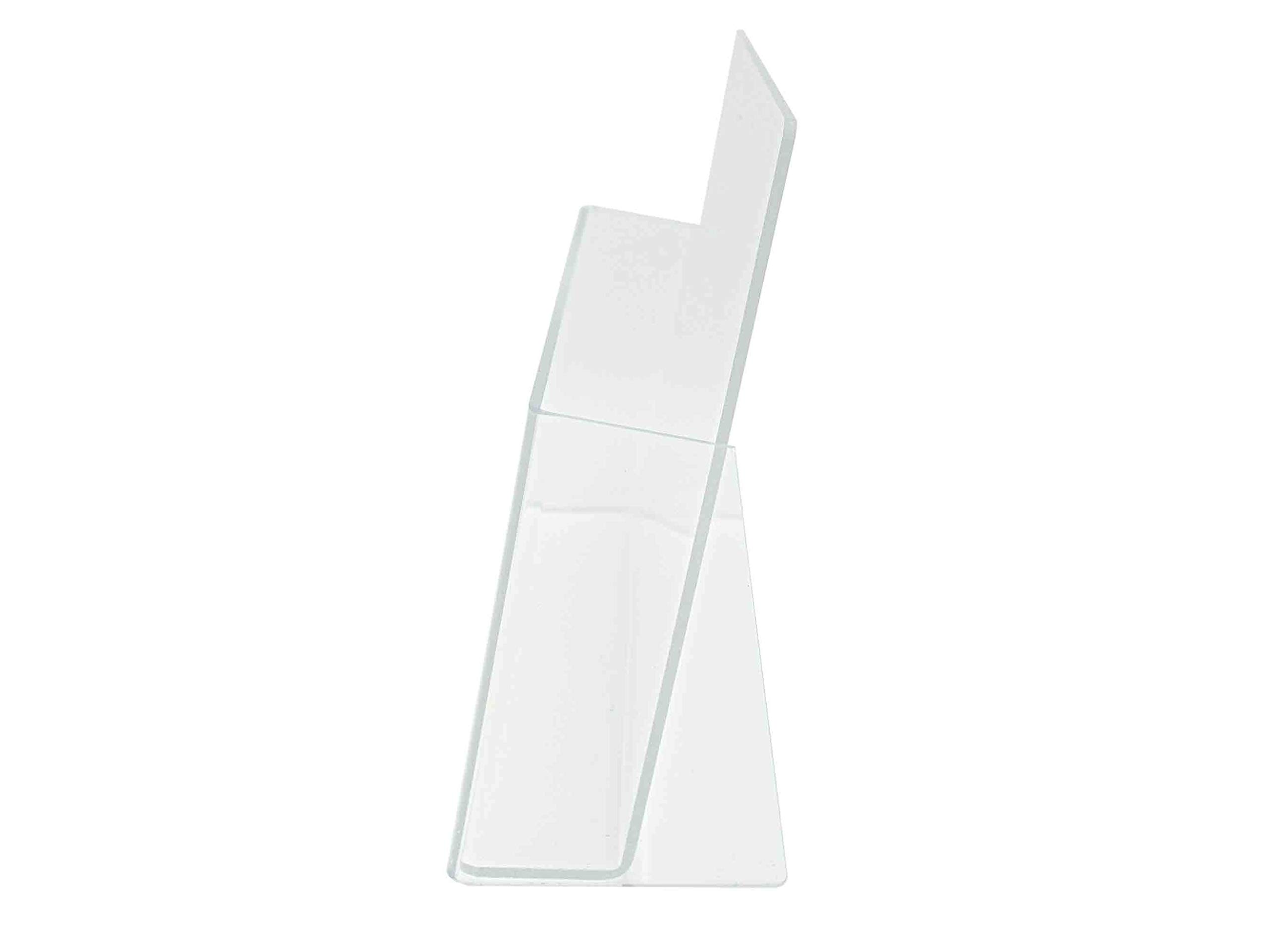 Marketing Holders 2 Pack Brochure Holder 11" Horizontal Counter Display Printed Material Bin Magazines See Through Transparent Caddy for Businesses and Doctors Offices