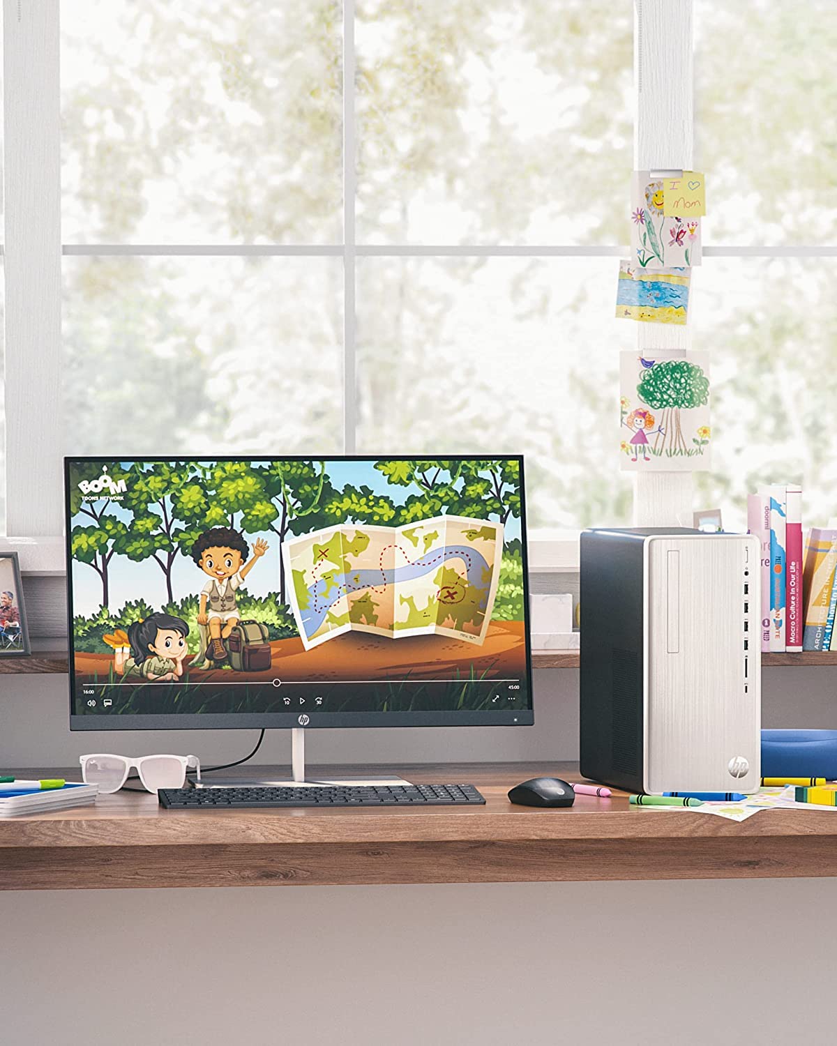 HP 2023 Newest Desktop, AMD Ryzen 3 5300G Processor(4-core), 8GB RAM, 256GB SSD, 1TB HDD, AMD Radeon Graphics, 9 USB Ports, Wi-Fi & Bluetooth, Wired Keyboard and Mouse Combo, Windows 11 Home