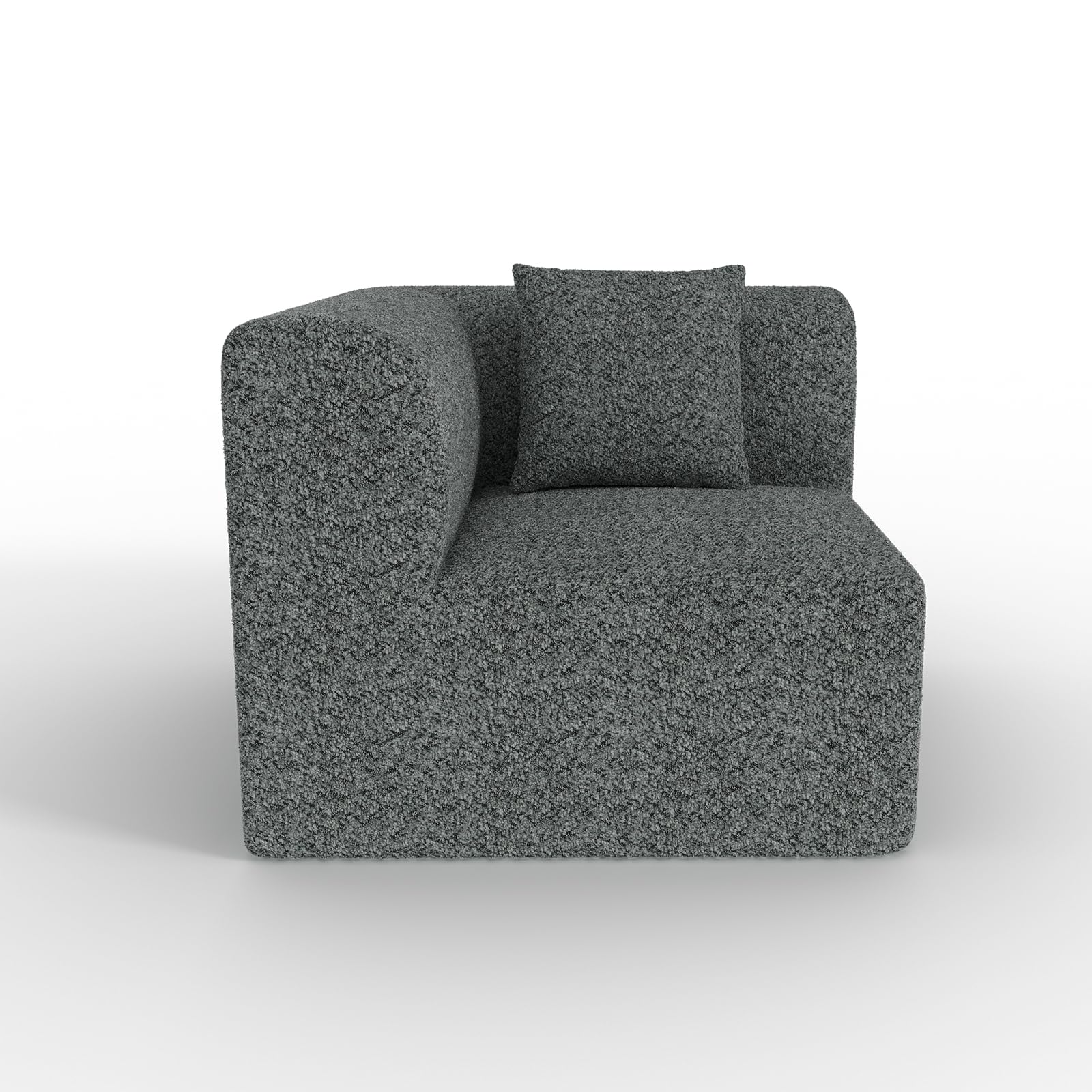 Purgreen Modern Living Room Modular Sofa Set, Separate Design can be Freely Combined, Removable and Easy to Clean, with Ottoman can be Converted to U/L Shaped Sofa Recliner (Black,Corner Sofa)