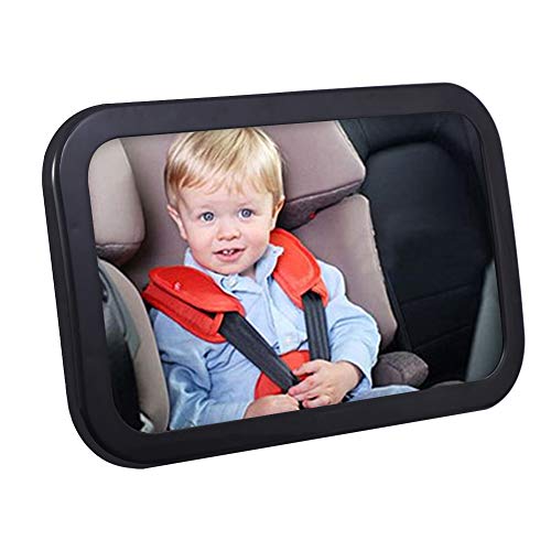 IDEALHOUSE Baby Car Mirror, 360 Degree Adjustable Safety Car Seat Mirror for Rear Facing Infant with Wide Crystal Clear View, Shatterproof, Fully Assembled, Crash Tested and Certified
