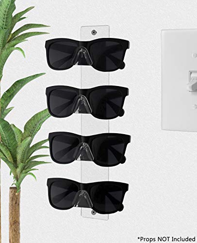 Marketing Holders Glasses Display 4 Pairs Holder with Hanging Hardware Retail Space Saver Organizer Storage Hanger Warehouses Wall Mount Eyeglasses Clear Acrylic Spectacles Safety Glass Labs