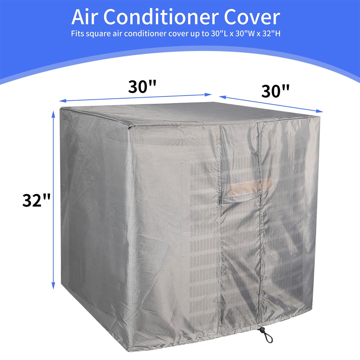 Homydom Air Conditioner Covers for Outside Units Fits up to 30"x30"x32" Full Winter AC Unit Covers Outdoor Protection