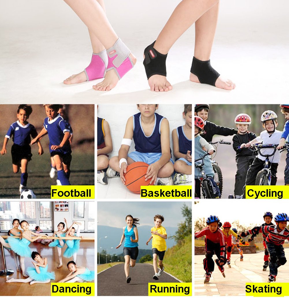 Girls Boys Ankle Support Brace Compression Ankle Strap Immobilization Foot Wrap for Sprain Arthritis Pain Relief, Tendon Injury Recovery Re-injury Protection