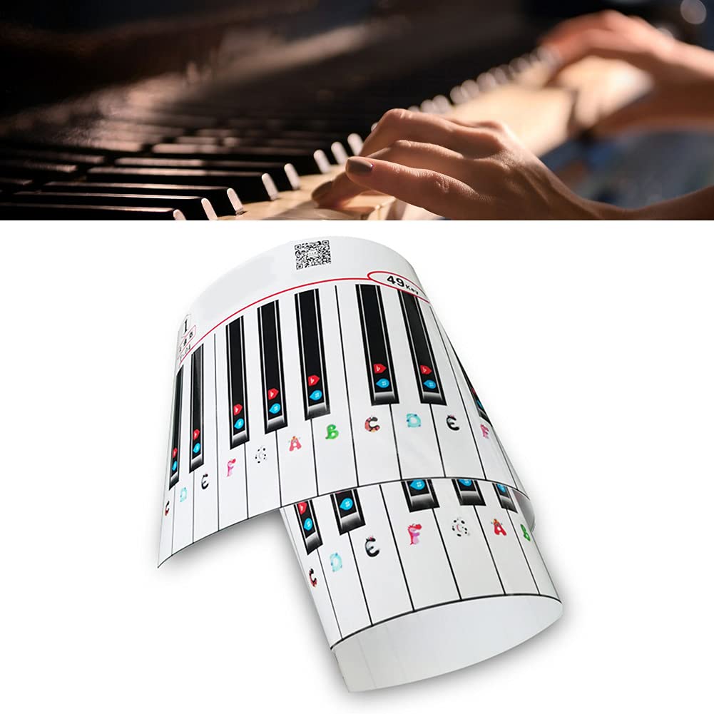 Jacksing Piano Keyboard Stickers, 88 Key Piano Sticker, Insufficient with Piano Rolling Storage Design School for Home Teacher Student(T-04, Cartoon)