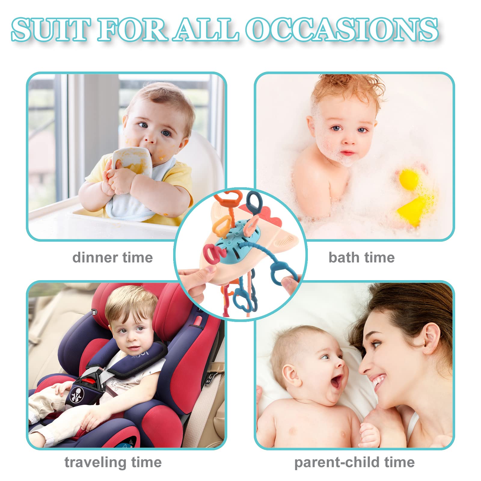MICKYU Baby Toys Montessori Sensory Pull String Early Developmental Travel Toys for 1 Year Old Toddlers Boys Girls