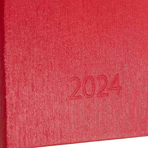 Idena 11043 Pocket Diary 2024, DIN A7, Red, 168 Pages, Daily Planner, Week to View