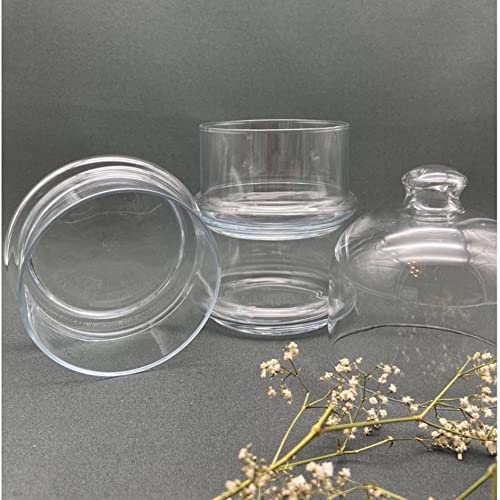 UMS 3-tier glass Stackable jar - Clear Apothecary Jars with Lid - Storage Container for Food, Candy, Biscuit, Cookie, Kitchen and Bathroom Organizer, Glass Pantry Jars