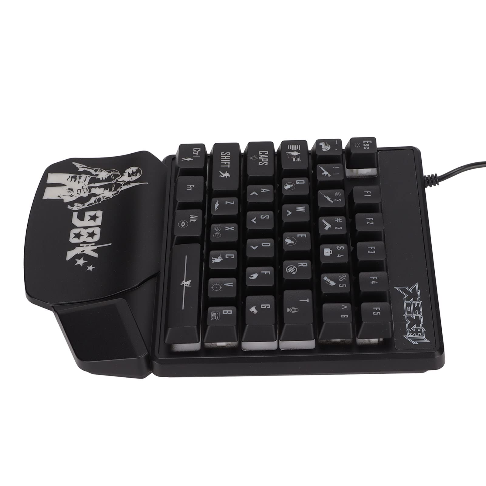 Onehanded Gaming Keyboard, ABS Material 35 Keys Esports onehanded Computer Gaming Keyboard