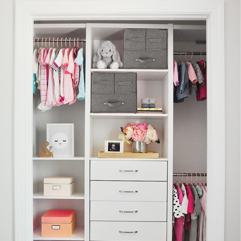Lingerie Clothes Storage Drawer - PP Board Foldable Cabinet Organiser - Pull-out Drawer for Shelf Dresser Storage - Space Saving Storage Box for Underwear, Socks, Lingerie, Neckties, etc.(2 * 3)