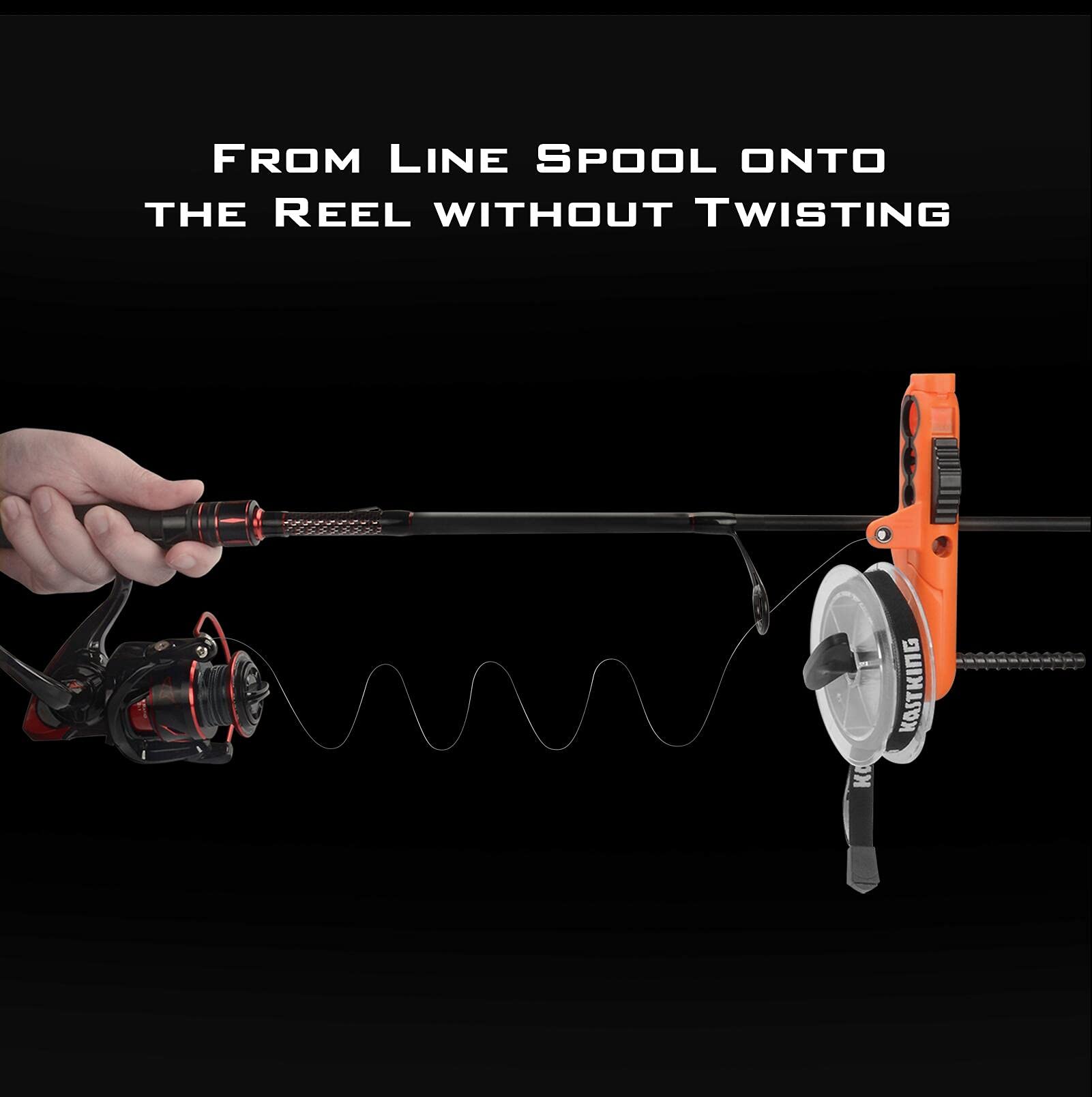 KastKing Radius Line Spooler β Compact Fishing Line Spooling Tool for Spinning Reels and Casting Reels β Line Spooler Spools Fishing Reels Without Line Twist