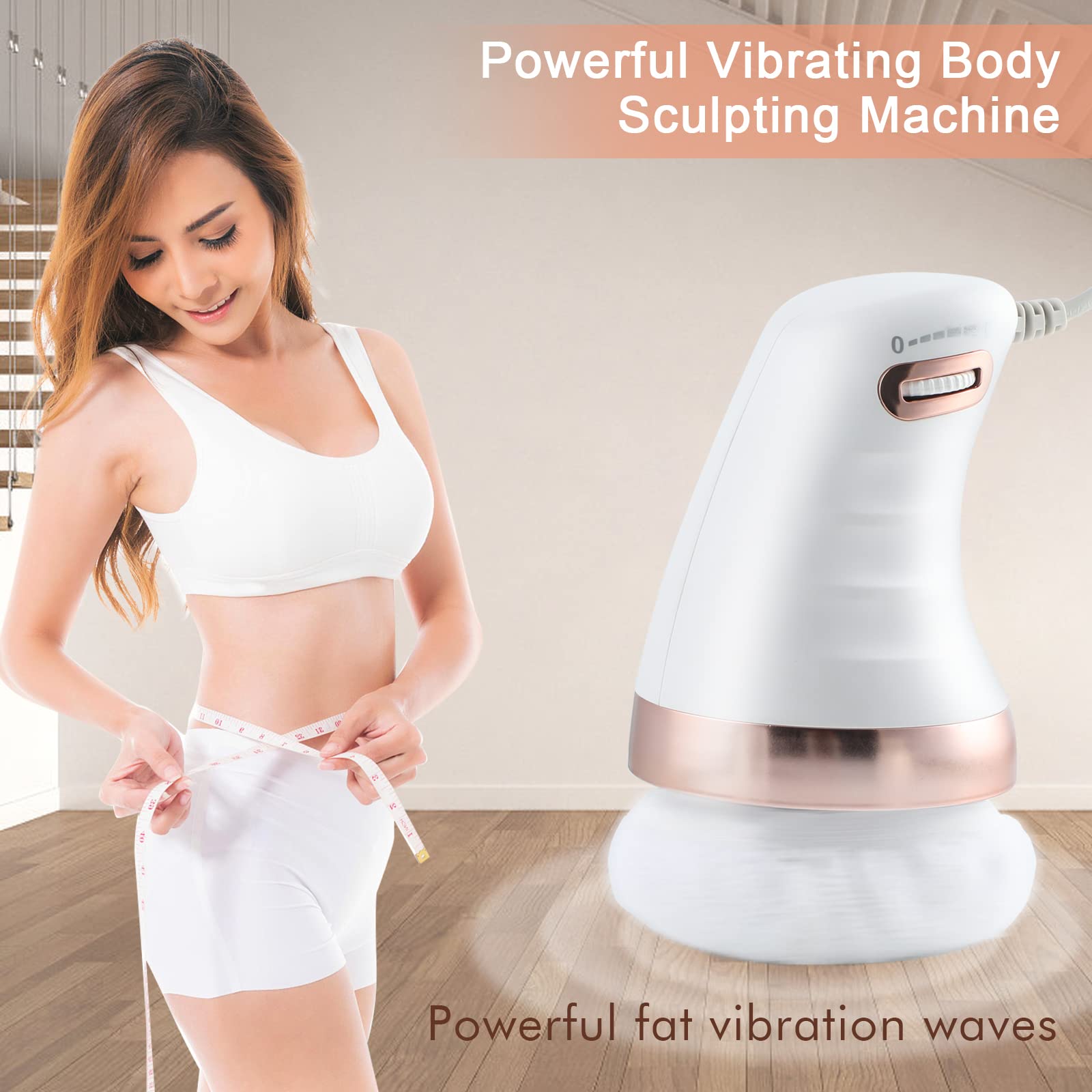 LANYTTY Body Sculpting Machine,Cellulite Massager,Handheld Body Massager for Belly Waist Butt Arms Legs, Including 6 Massage Washable Pads (White)
