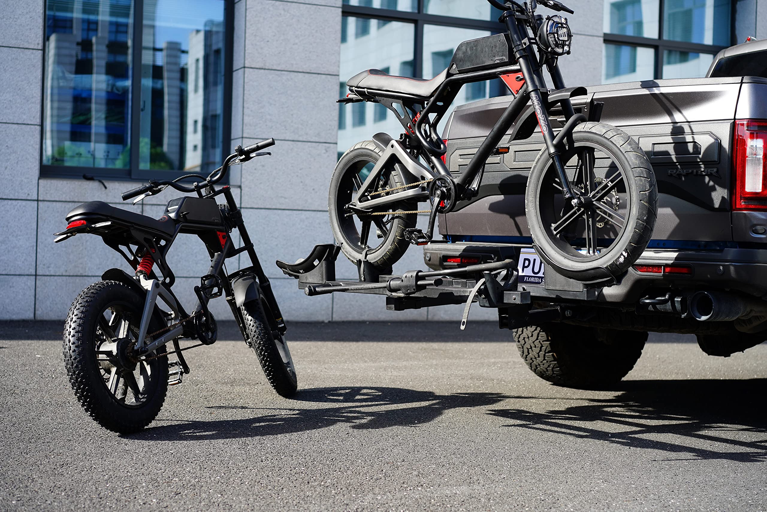 LaVelo 2'' Hitch Bike Rack for 2 / Ebikes Ratchet Arms, Smart Tilting Easy Access to Trunk Bikes x 72 lbs (144 Total) Extra Loading Capacity black