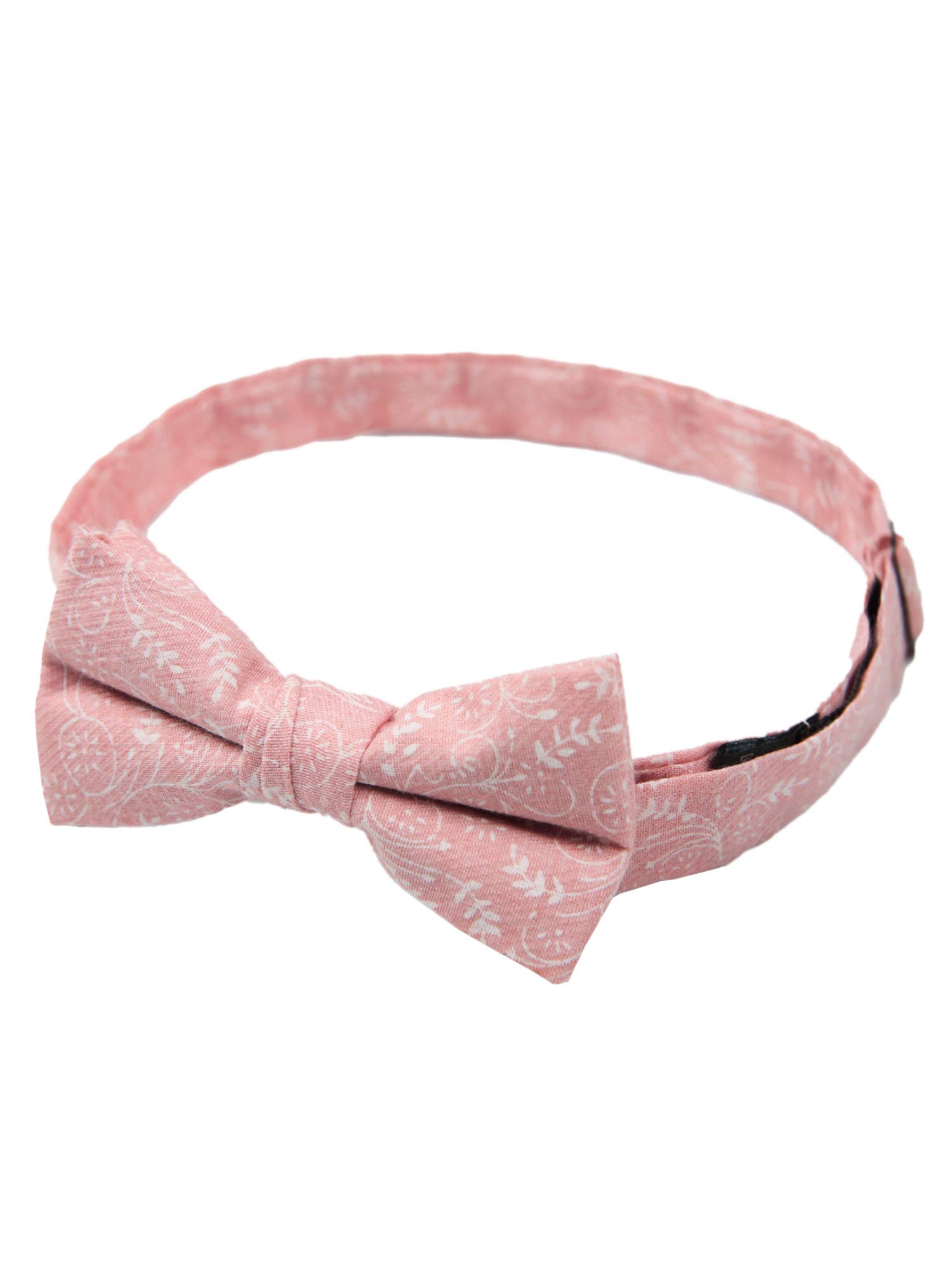 Jacob Alexander Father and Son Matching Floral Cotton Pre-Tied Banded Bow Tie Set - Dusty Rose