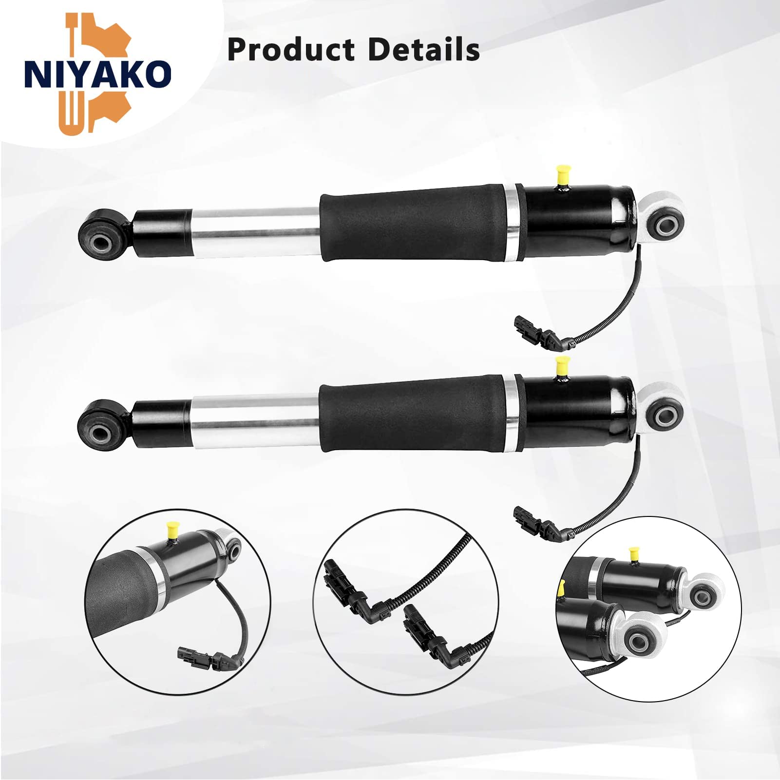 Niyako Rear Air Shock Absorbers Replacement# πππ-ππππ ππππππππ ππππππππ ππππππππ ππππππππ Fit 2015-2021 Chevy Tahoe Suburban Cadillac Escalade ESV GMC Yukon XL