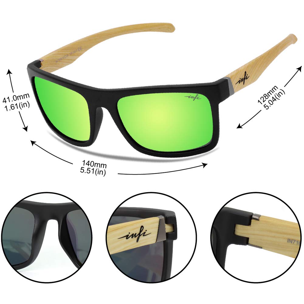 INFI Polarized Sunglasses for Men Fishing Driving Running Mirrored Glasses UV400 Protectiont