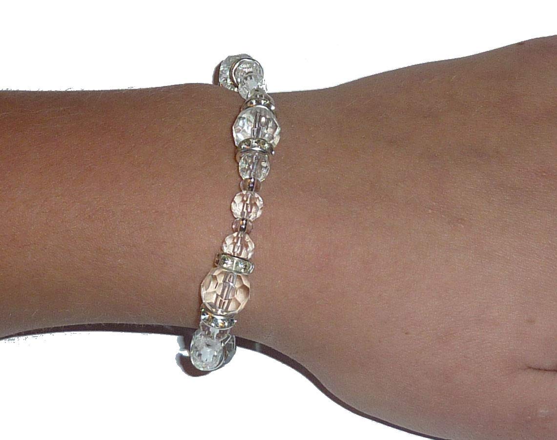 Hidden Hollow Beads Crystal Stretch Charm Bracelet, Women’s Message Dangle, Comes Packaged In A Beautiful Gift Bag (I Am With You Always)