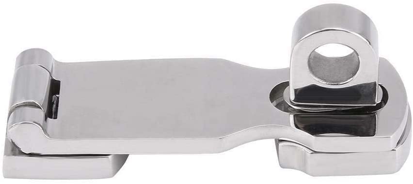 ISURE MARINE Grade Stainless Steel 3" Heavy Duty Door Hasp with Turning Padlock Eye Mount with Screws