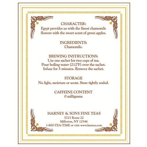 Harney & Sons Chamomile Herbal Tea, Classic Tin, 20 Sachets, white