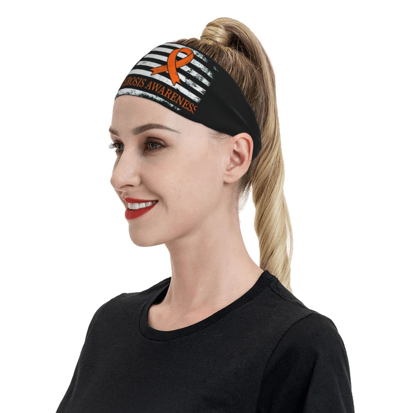 Multiple Sclerosis Ms Awareness Fitness Exercise Headband Unisex Yoga Non-Slip Quick-Drying Fitness Headband