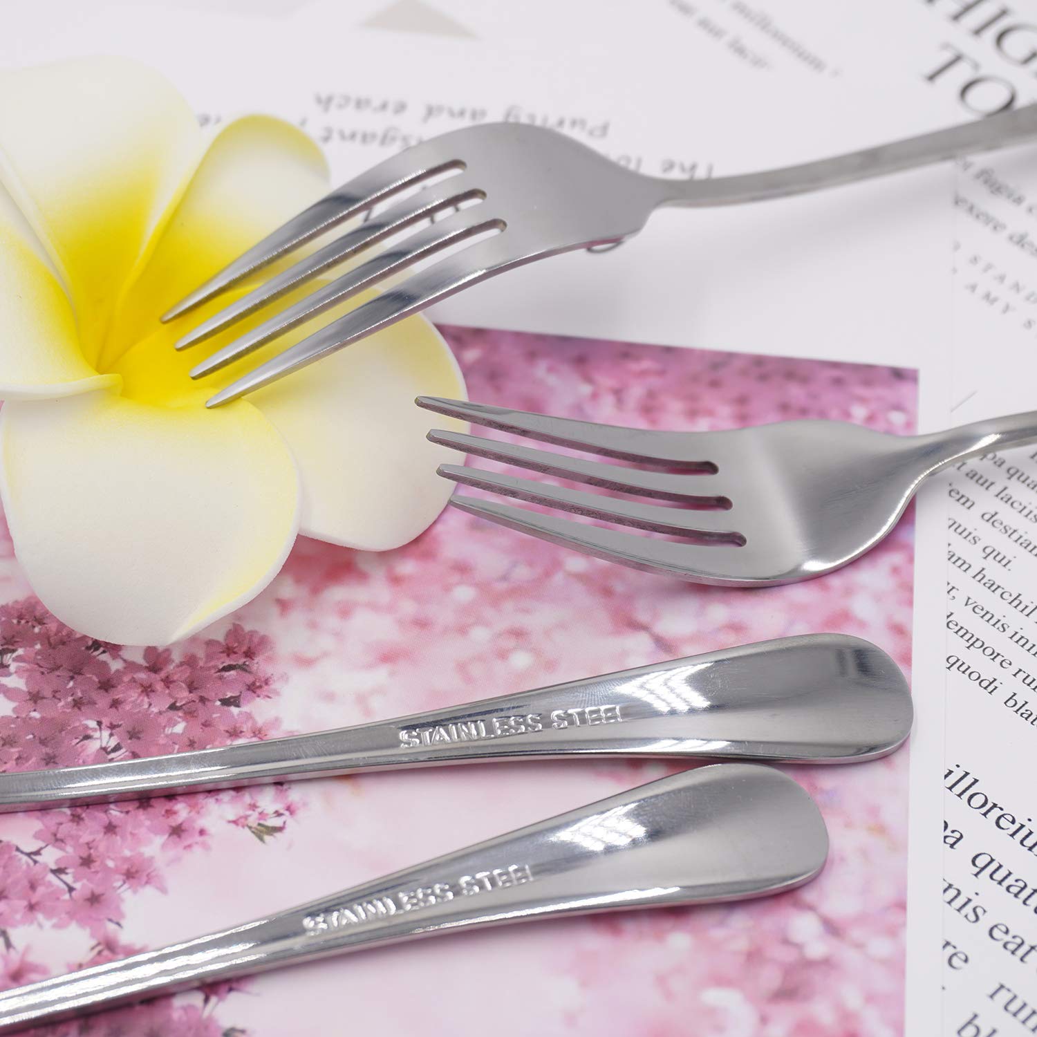 Honbay 4-Piece 18.5cm/7.28inch Stainless Steel Dinner Forks Salad Forks Dessert Forks for Home, Restaurant, Office, School and More