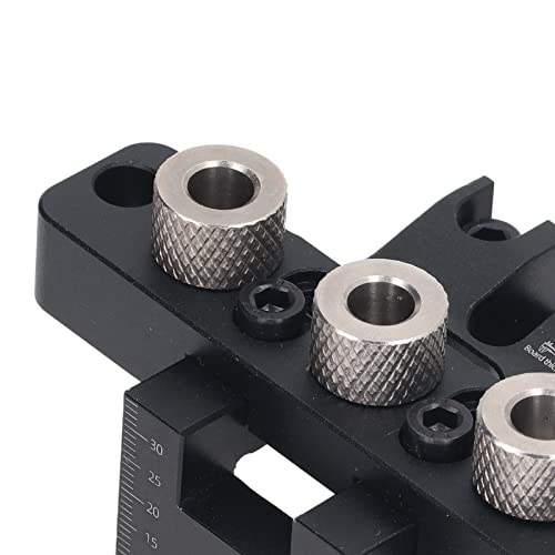 Hole Drill Guide, 3 in 1 Aluminum Alloy Firm Fixing Accurate Positioning High Strength Doweling Jig Kit Anodized Surface for Woodworking