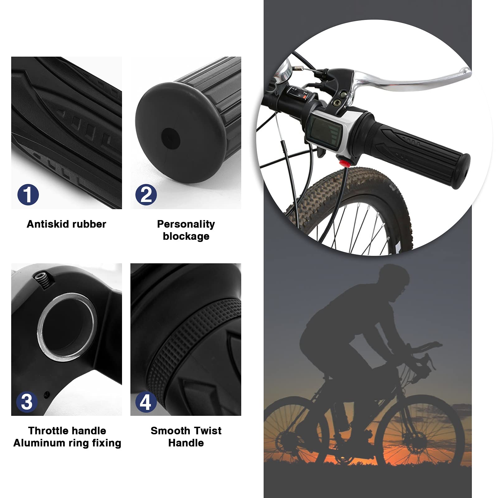 JAUOPAY Electric Bicycle Conversion Kit, 36V 500W EBike Brushless Gearless Hub Motor, 22.5" Front Wheel Frame for 26" x 1.95"~2.125" Tire, Dual Mode Controller