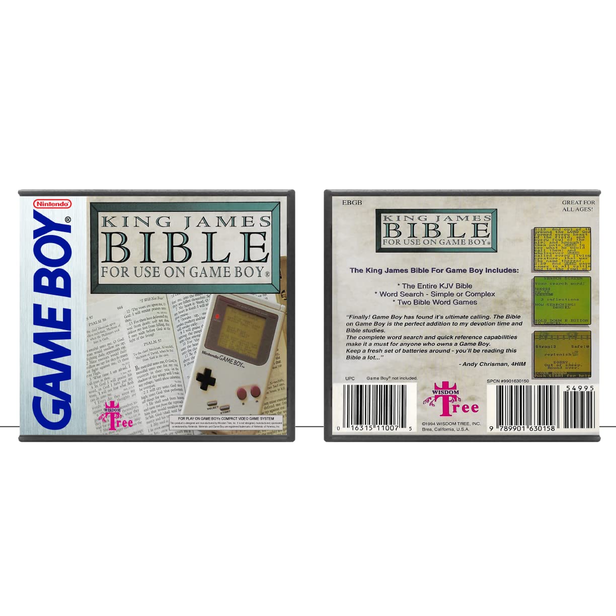 King James Bible | (GB) Game Boy - Game Case Only - No Game