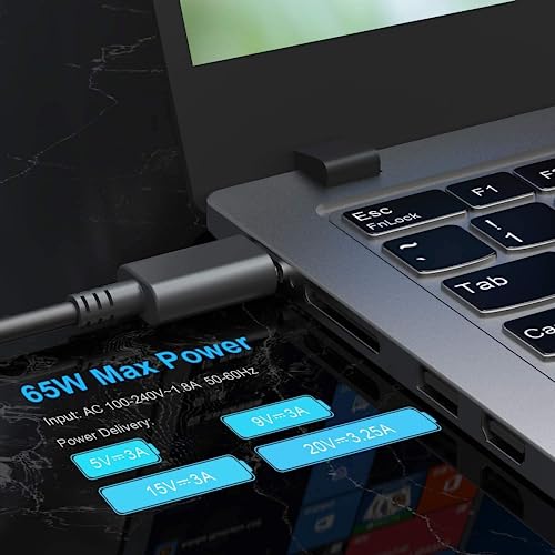 Universal USB C Laptop Charger 65w 45w for Dell Hp Lenovo Acer Razer Blade Stealth Samsung Chromebook MacBook Asus Fast Charging Type C Slim Travel Power Adapter