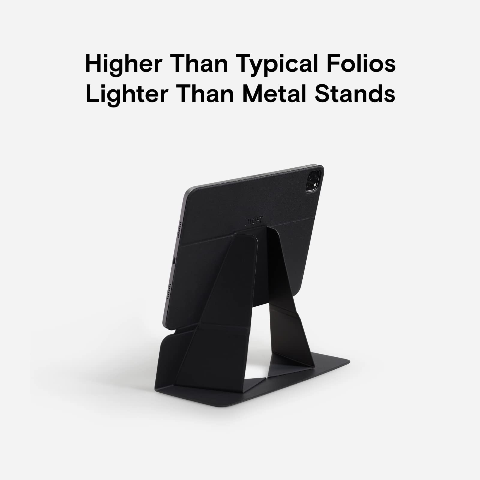 MOFT Adjustable Tablet Stand for Desk, Leather Folio iPad Tablet Stand Holder Magnetic Cover with Multiple Viewing Angles, Auto Wake/Sleep, Compatible with iPad Pro 11-in 2018-2022/iPad Air 2022/2020
