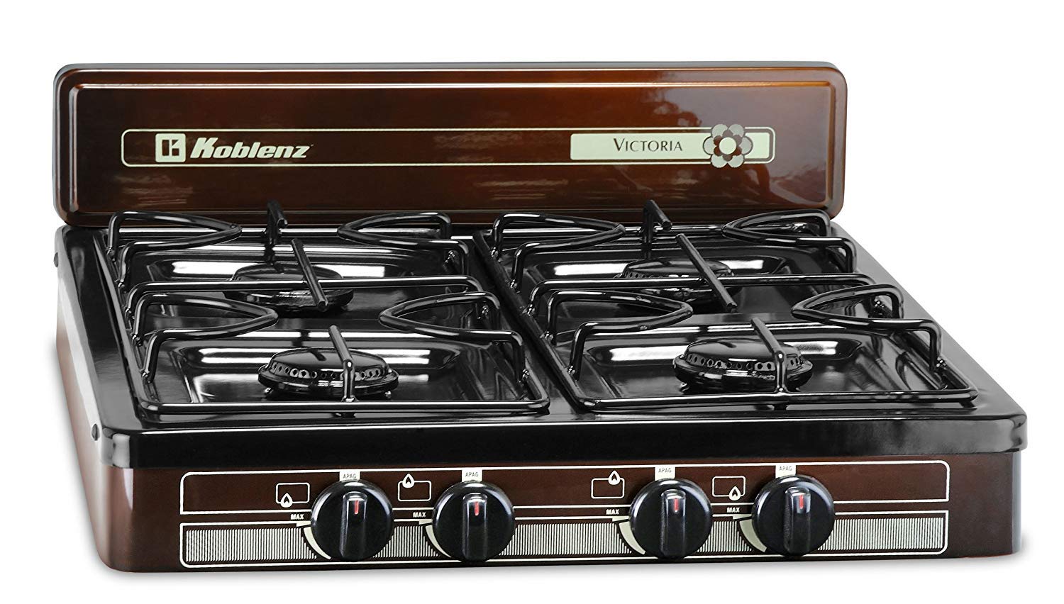 Koblenz PFK 400A Victoria 4-Burner Gas Stove, Bronze, 18" x 24, 16,000 BTUs