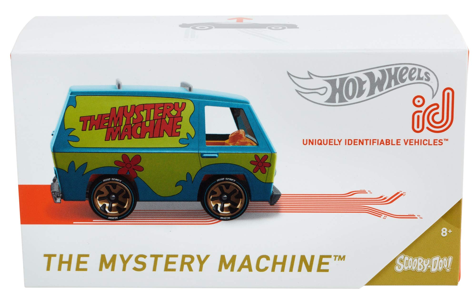 Hot Wheels id Vehicle, 1:64 Scale The Mystery Machine Vehicle with Embedded NFC Chip, World Race Collection, Physical and Digital Play for Ages 8 Years and Older