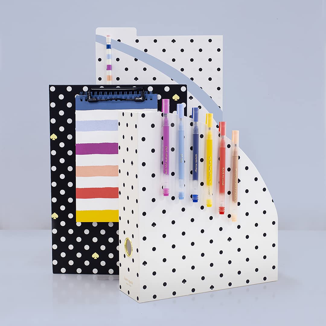 Kate Spade New York Small College Ruled Notebook, Top Spiral Notebook with 112 Pages, 8.5" x 5.5" Writing Pad, Spring Plaid