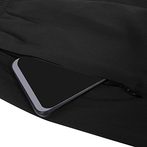 Men's Sports Shorts Quick Dry with Zip Pockets for Workout Running Training(Black,5X)
