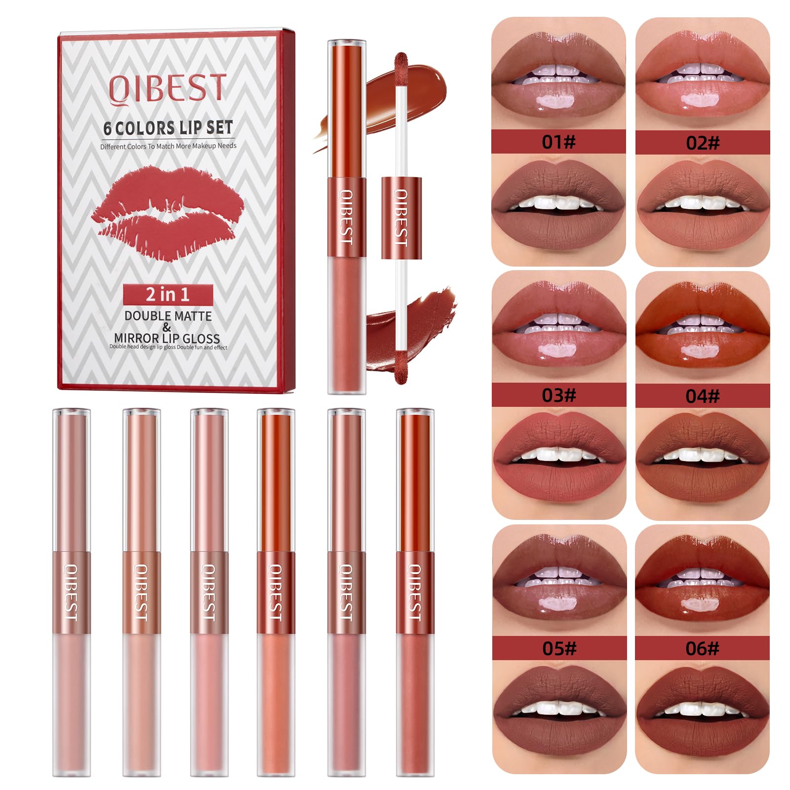 Rechoo Matte Liquid Lipstick & Lipliner Makeup Set, 12 Pcs Superstay Mate Velvet Ink & Lip Liner Pencil, Waterproof Lip Gloss Beauty Lips Make Up Gift Set