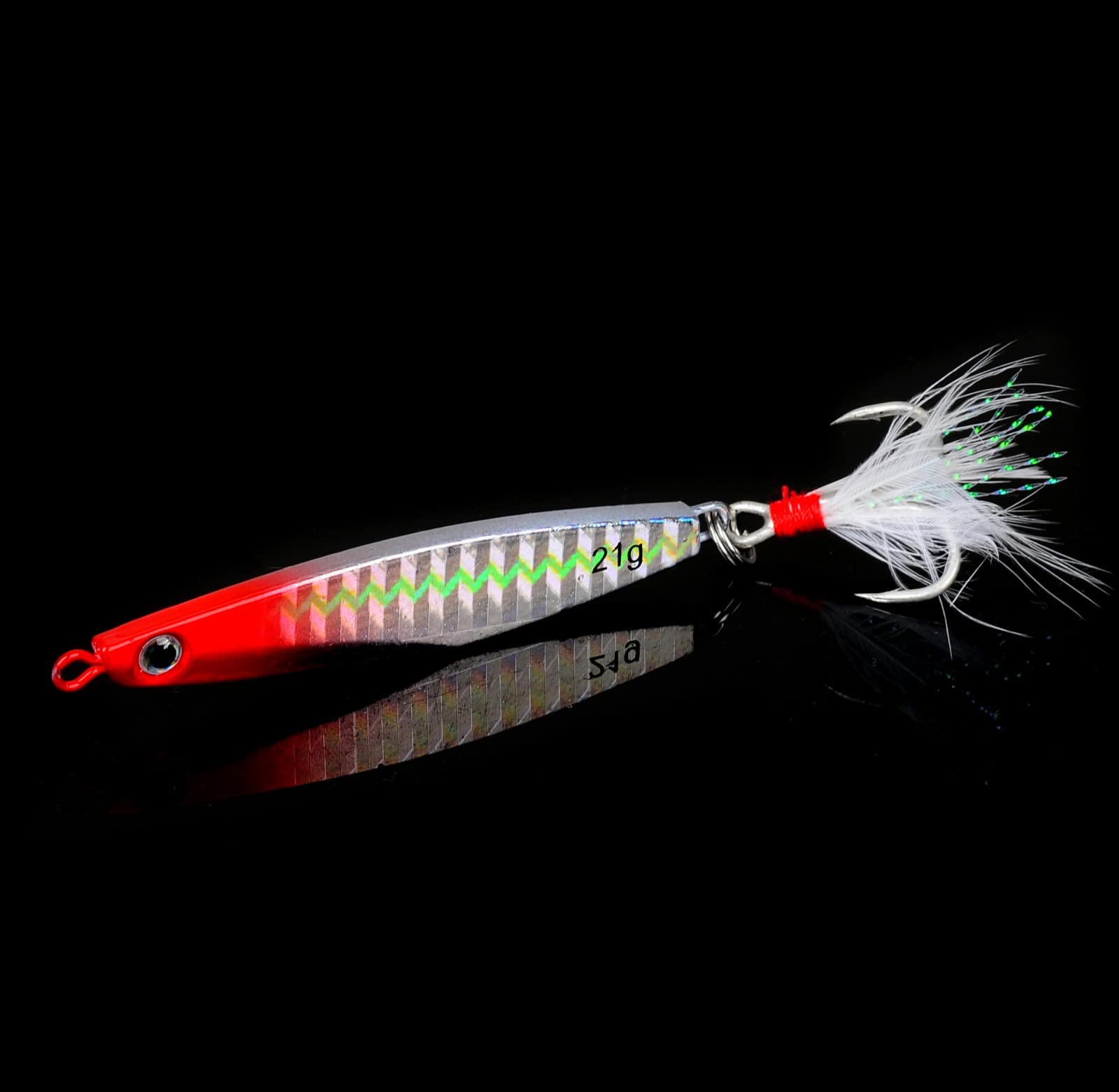 JD Tackle Freshwater/Saltwater Fishing Metal Jig Flat Fall with Treble Hook Lure 2.5IN 21G / 0.74OZ - 7 Pieces