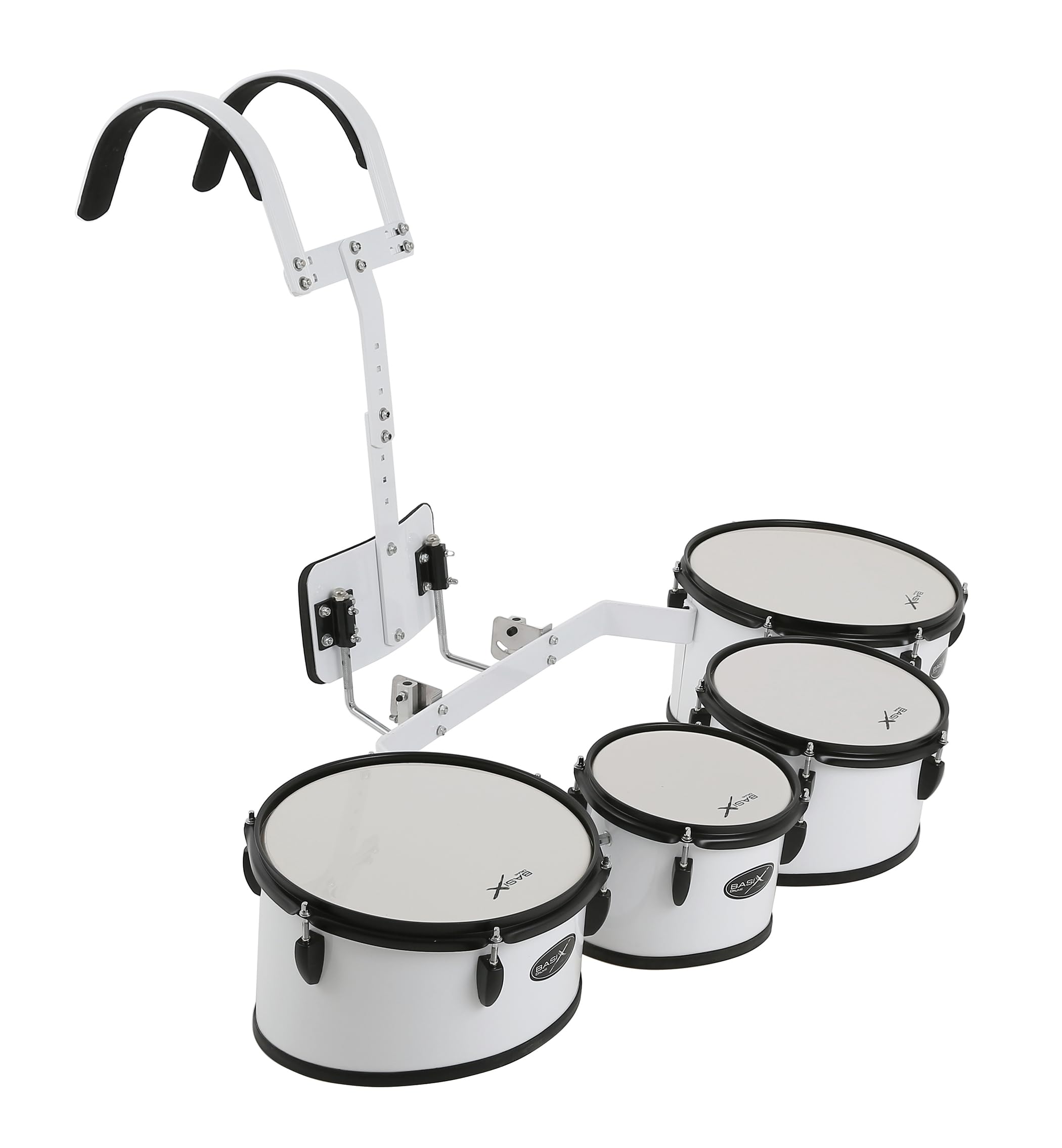GEWApure Marching Quad Tom Set, Black,White, 8 x 8/10 x 8/12 x 8/13 x 8-Inch (F893210)