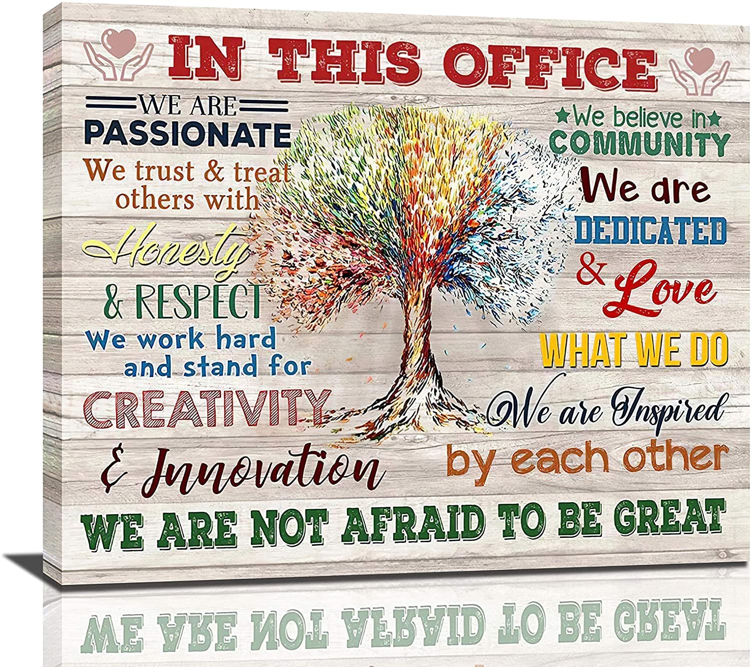 Inspirational Wall Art For Office Motivational Quotes Wall Decor In This Office Canvas We Are Not Afraid To Be Great Framed Canvas Wall Art Modern Office Wall Decor Office Size, 24x20 Inch