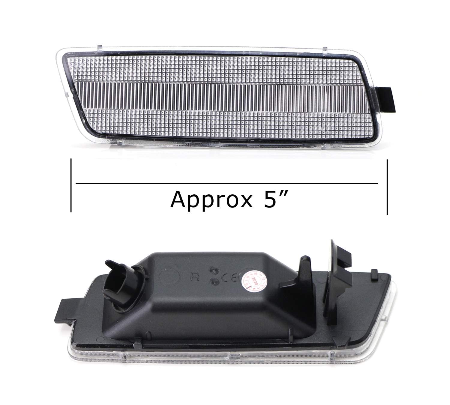 iJDMTOY Clear Lens Front Bumper Side Marker Light Housing Replacements Compatible with Volkswagen 2006-2009 MK5 Golf/GTI Rabbit, 2005-2010 Jetta, 2008 R32, Replace OEM Amber Sidemarker Lamps