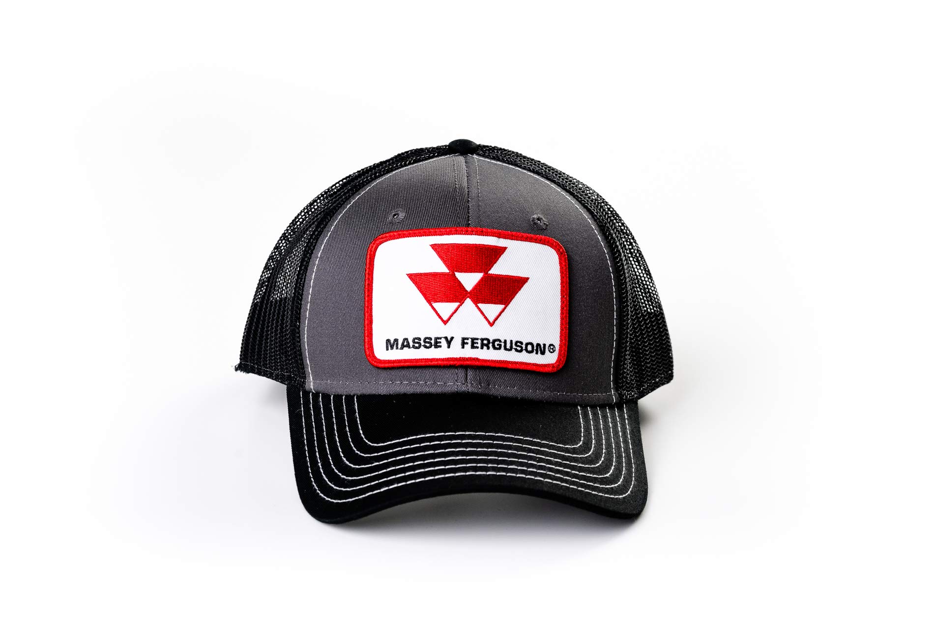 J&D Productions, Inc. Massey Ferguson Tractor Hat, Gray with Black Mesh Back