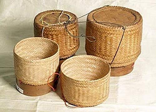 THAI - LAO kitchen bamboo basket kratib sticky rice cooker amp steamer handmade 5 pcs
