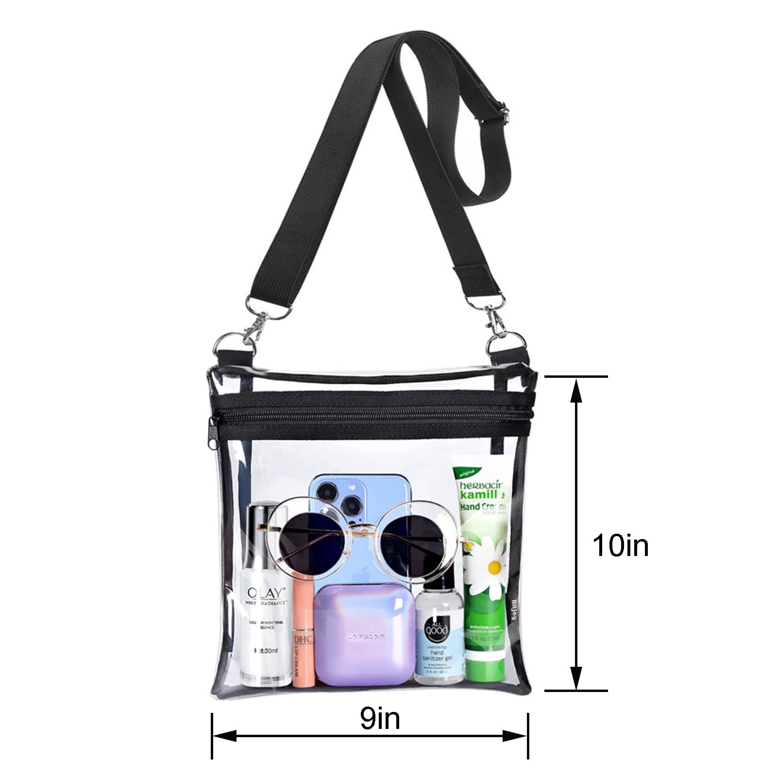 Lolmi Clear Bag Stadium Approved Purse Transparent Crossbody Bags for Women Men
