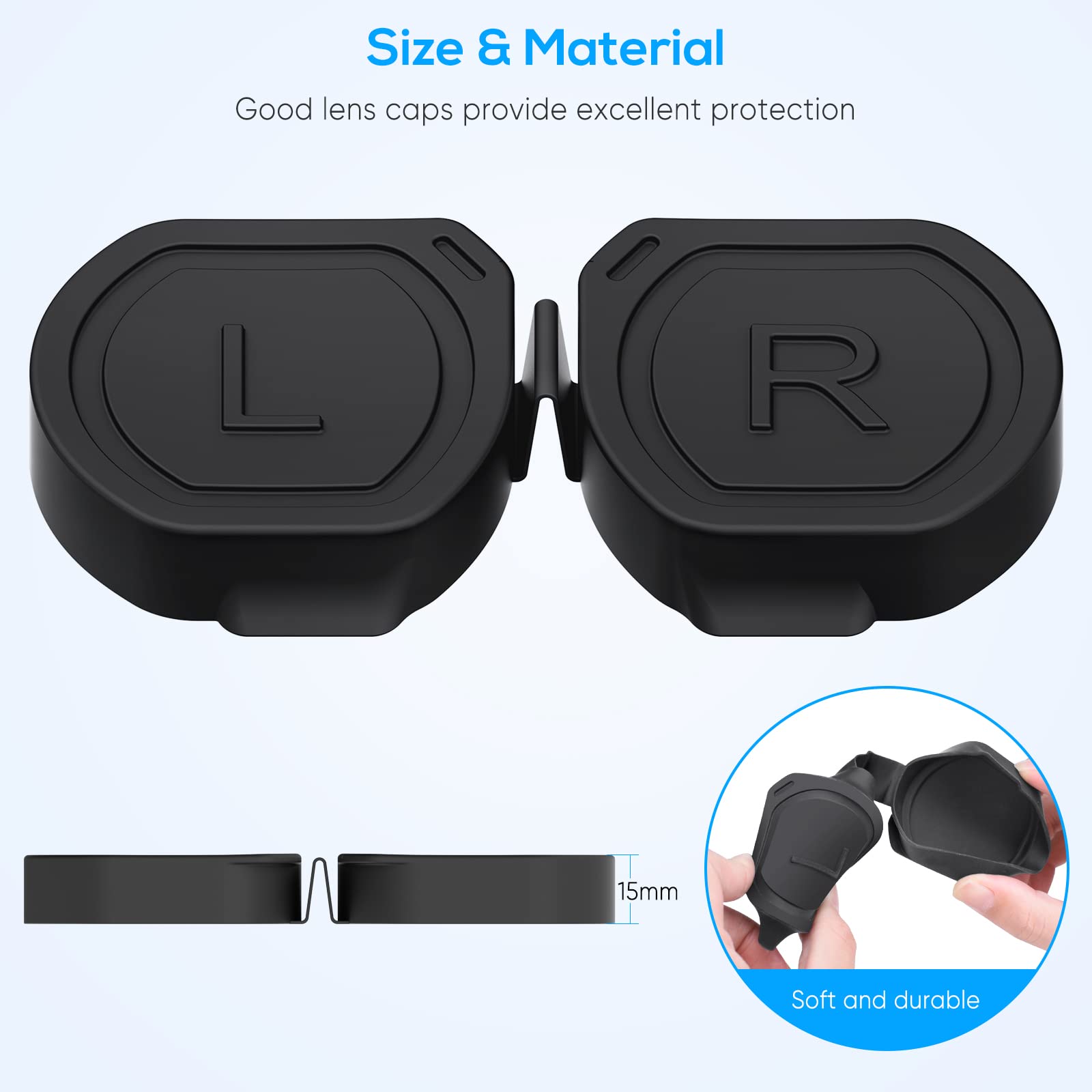 MENEEA Lens Protector Cover for PS VR2, Silicone Protective Cap for Playstation VR2, Easy to Wash and Air Dry, Dustproof, Anti-Scratch & Anti-Grease, Lightweight Accessories for Playstation VR2 Lens