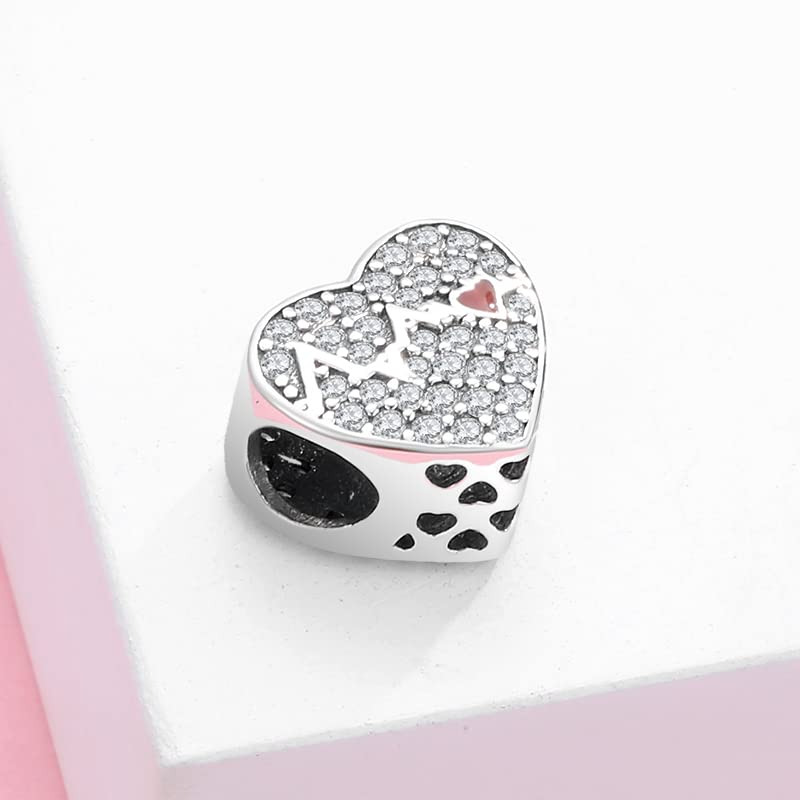 KIKISCHARMS 925 Sterling Silver Charms for Pandora Snake Bracelet, Necklace.… (Heart Beat PC0594)