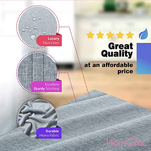 HOMCHIC Faux Linen Rectangle Tablecloth - Washable, Spillproof, Easy Care, Wrinkle Resistant, Thick Indoor and Outdoor Table Cloths, Premium Polyester Fabric-55 x 72 Inch-Oblong/Rectangular-Slate Grey