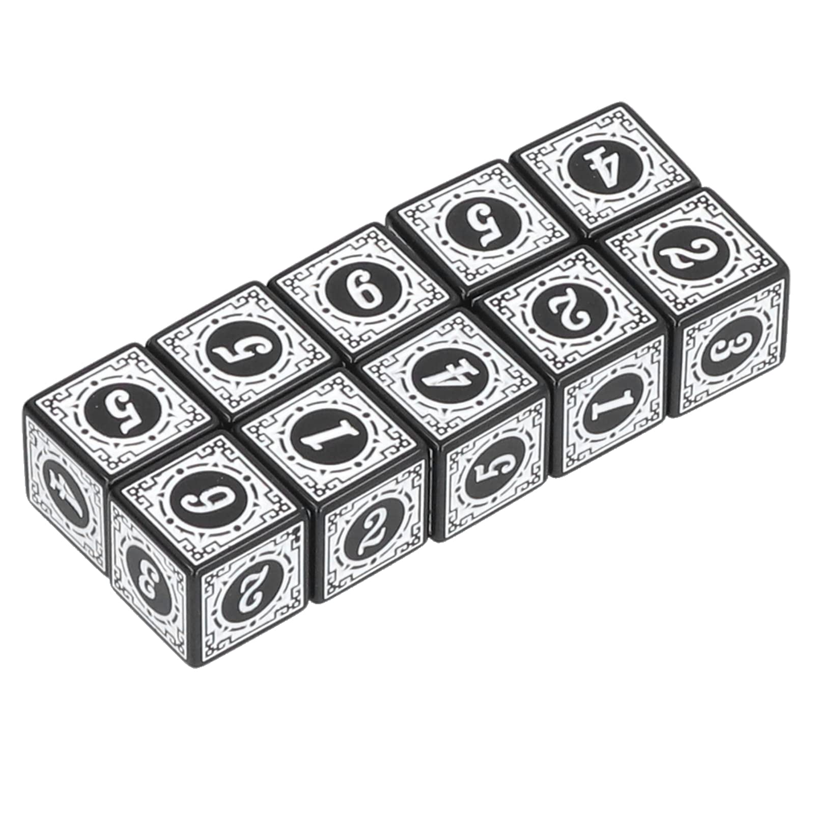 KnityMac 6 Sided Dices Square Verged D6 Polyhedral DND Dice Set for Table Board Game Polyhedra Dice(Point White Oil)