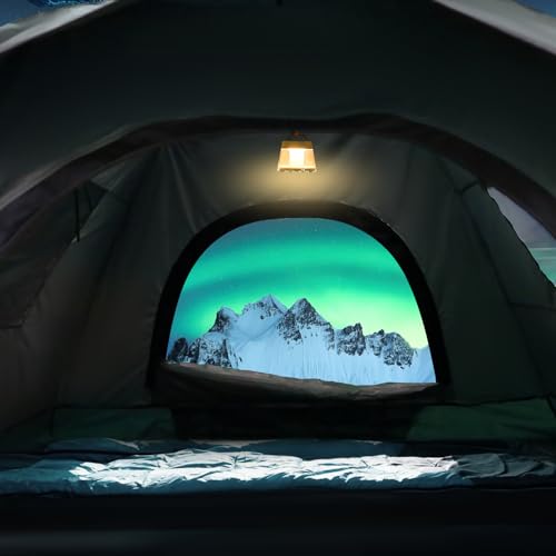 Instant Pop Up Tents for Camping, 2-3 Person Camping Tent Automatic 60s Setup Dome Tent, 2 in 1 Double-Layer Waterproof Family Tent for Hiking Backpacking