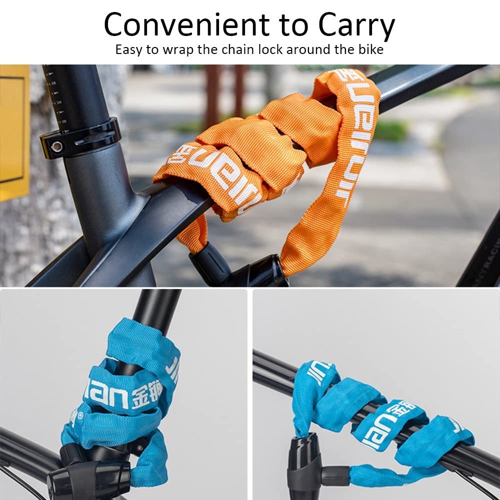 MengK Bicycle Security Lock Bike Anti-Theft Lock with Key Bicycle Chain Lock Cable Lock