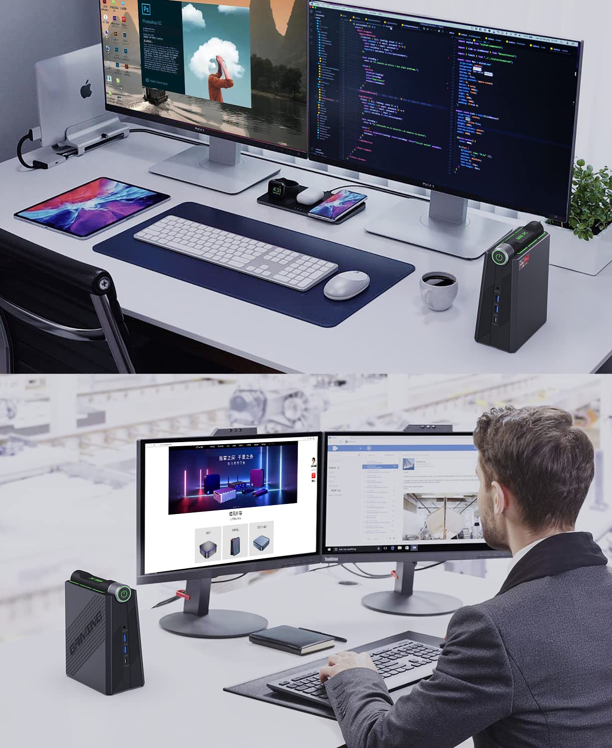 OASLOA Gaming PC AMD Ryzen 9 5900HX 4.6Ghz Processor 32GB DDR4 512GB NVMe M.2 SSD Desktop Computer RGB Light and Mode Adjustable Mini PC Support WiFi 6 and Bluetooth 5.0