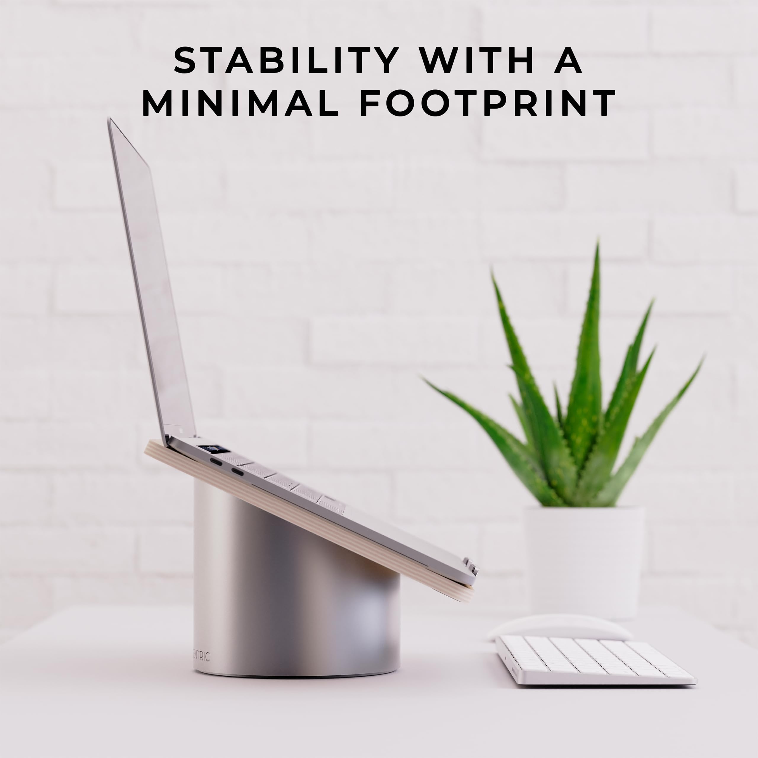HumanCentric Laptop Stand for Desk β Laptop Riser for Desk in Space Gray Aluminum Compatible with MacBook Stand, Maple Wood Laptop Stand, Ergonomic Laptop Holder, Computer Stand for Laptop